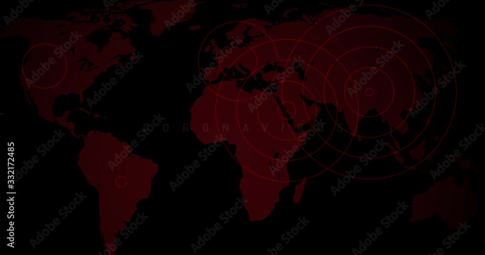 Coronavirus map and 2D animated motion graphics, warning message 4k ...