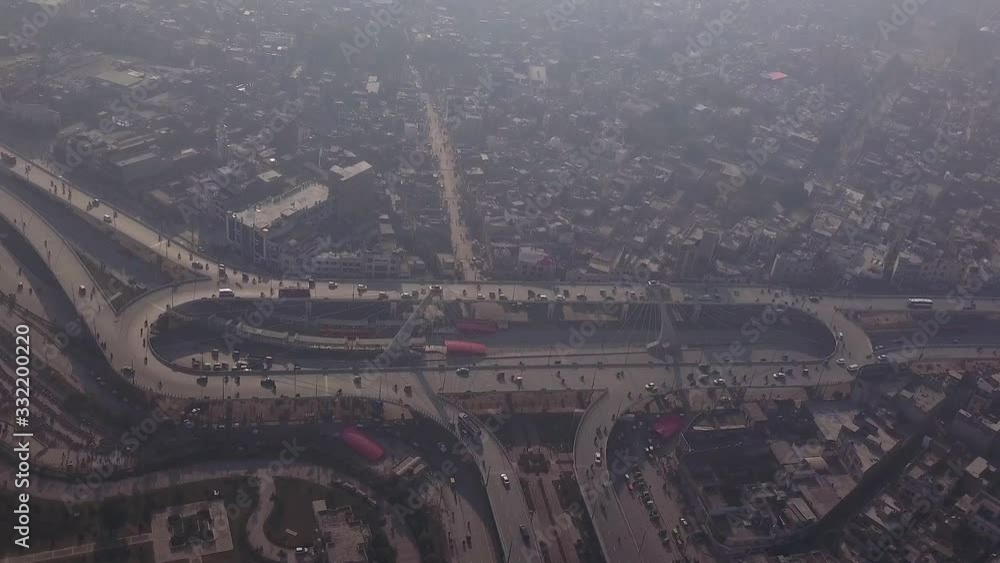 Vidéo Stock Azadi chowk flyover interchange lahore pakistan aerial view ...