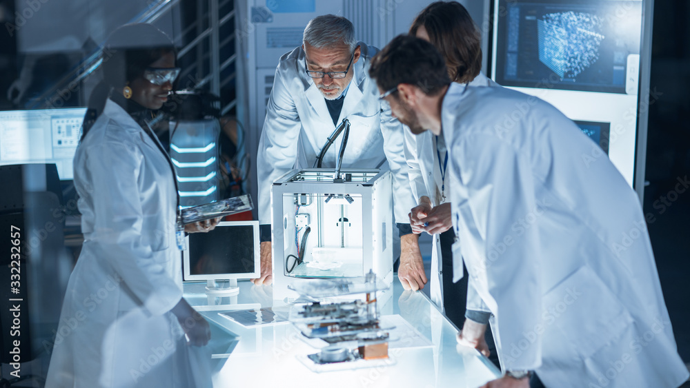 In Technology Research Laboratory: Diverse Team of Industrial ...