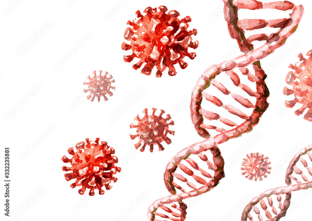 Dangerous corona virus, dna, pandemic risk Concept. Coronavirus disease ...