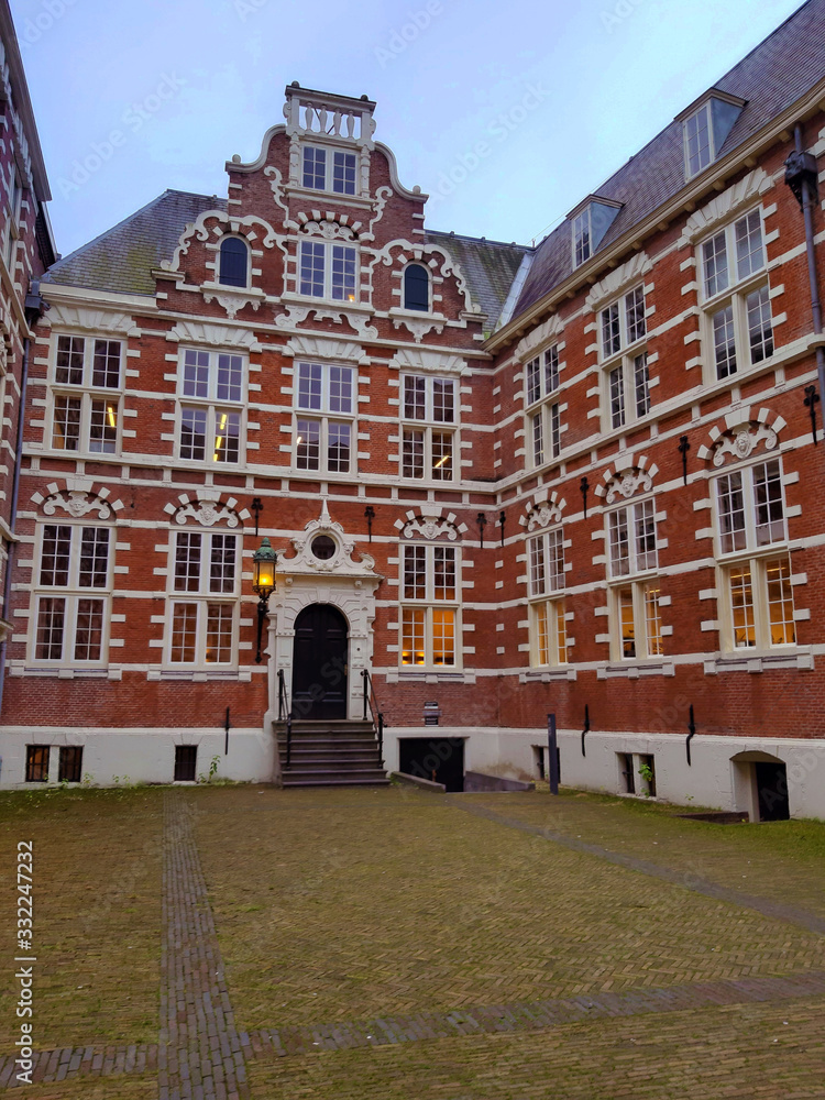 inner courtyard of an university building in amsterdam built with the ...