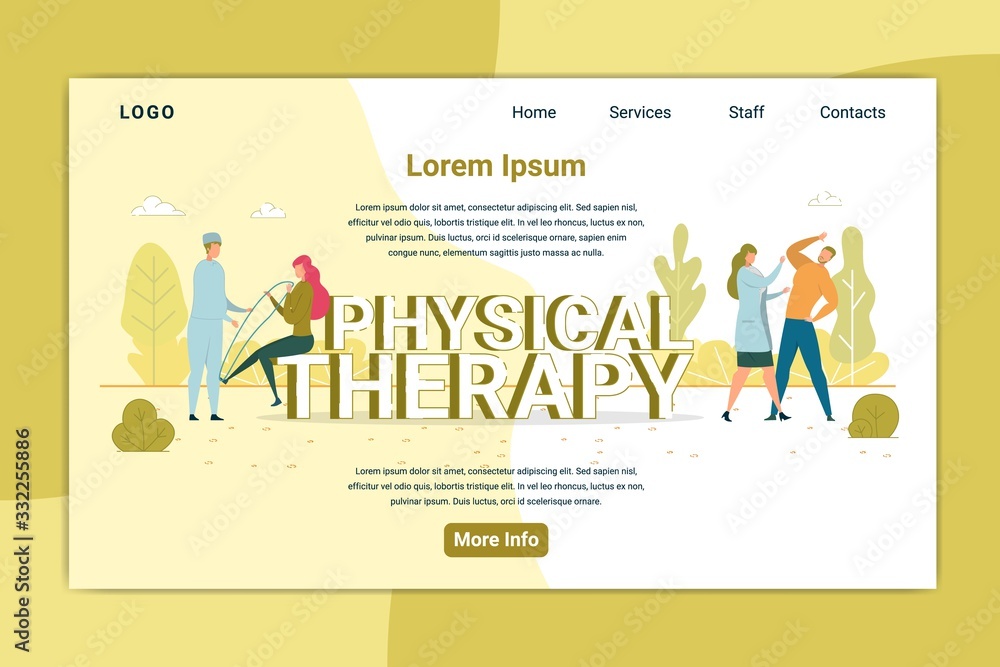 Rehabilitation Center Physiotherapy Landing Page. Stock Vector | Adobe ...