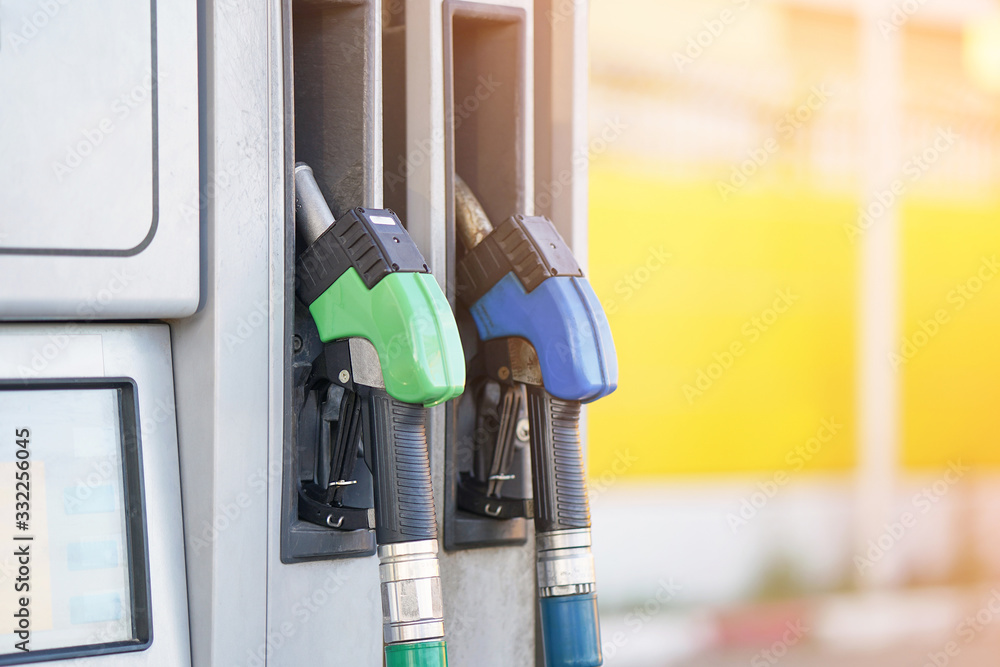 Foto de Fuel Pumps at the Petrol Station. Pump pumps in a gas station ...