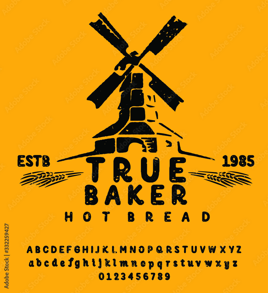 Hand Made Bakery Font custom handwritten alphabet and logotype ...