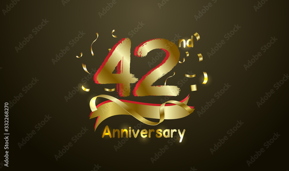 Anniversary celebration background. with the 42nd number in gold and ...