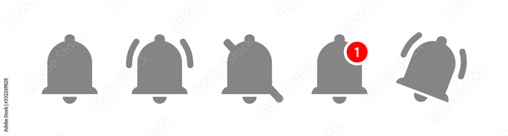 Bell notification icons. Button with bells of notification isolated ...