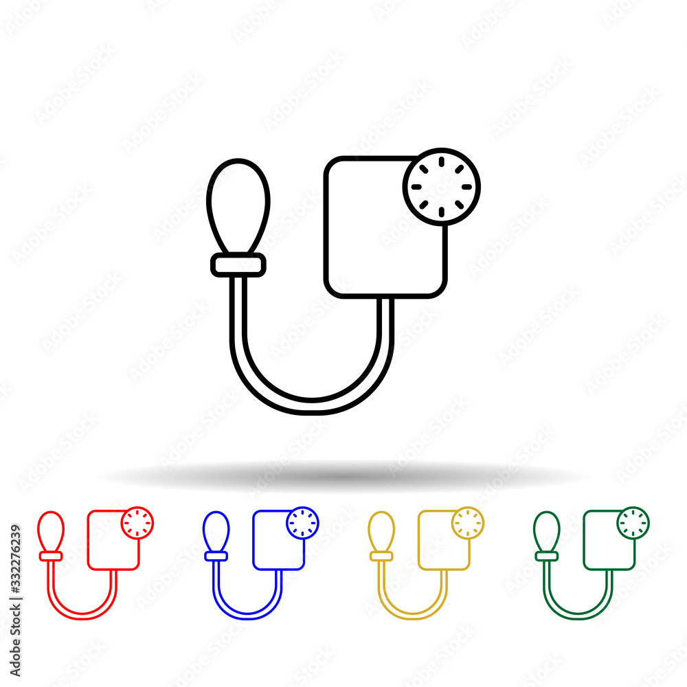 Blood pressure multi color icon. Simple thin line, outline vector of ...