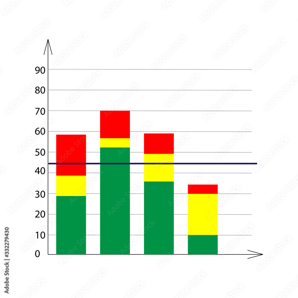 Vetor de Lean manufacturing flat icon with illustration of areas of ...