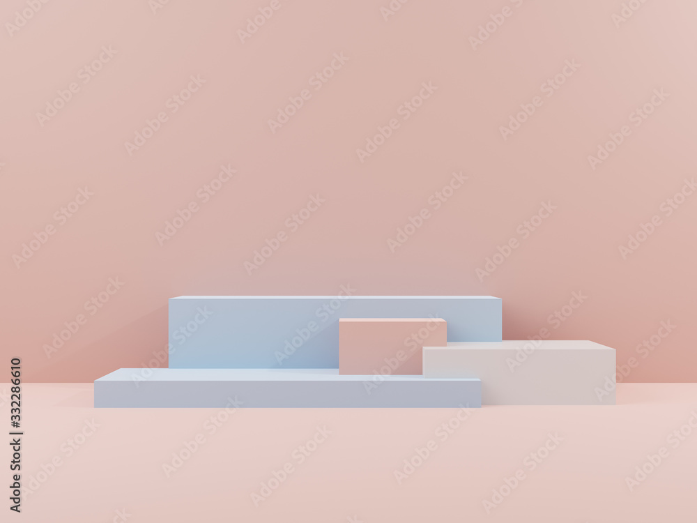 3d rendering background. Pastel color blocks with studio lighting ...