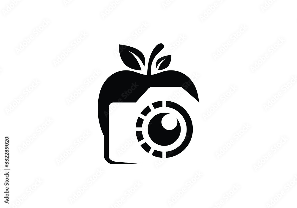 Apple and camera logo sign symbol. Photography logo concept Stock ...