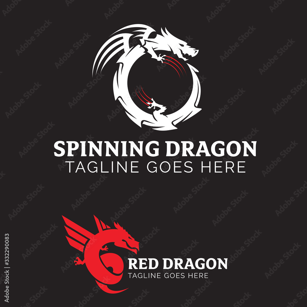 Dragon theme logo set. vector Stock Vector | Adobe Stock
