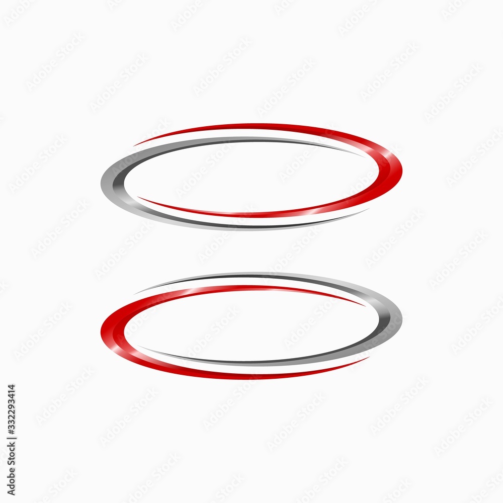 Vetor De Oval Logo Design Inspiration Red Oval Vector Template 3d 