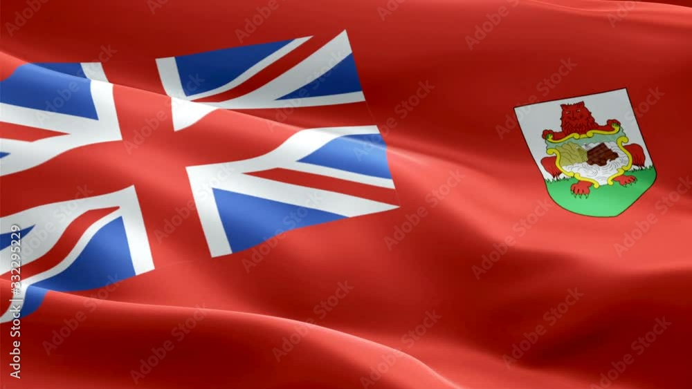 Bermuda waving flag. National 3d Bermudas flag waving. Sign of Bermuda ...