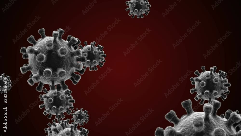 Coronavirus Covid-19 Infected virus 2019-ncov pneumonia in blood. Medical Virus realistic model ...