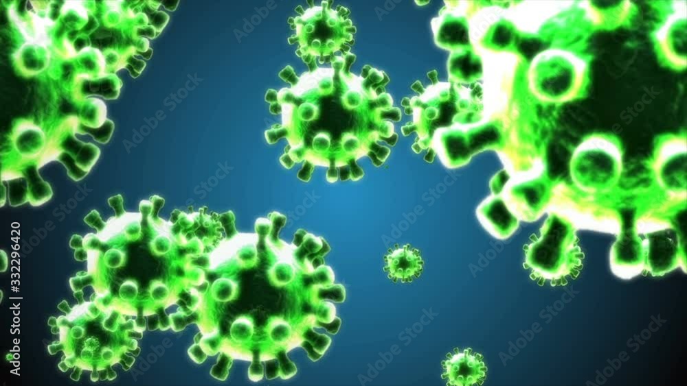 Medical illustration 2d, 3d animation background of cells, bacteria ...