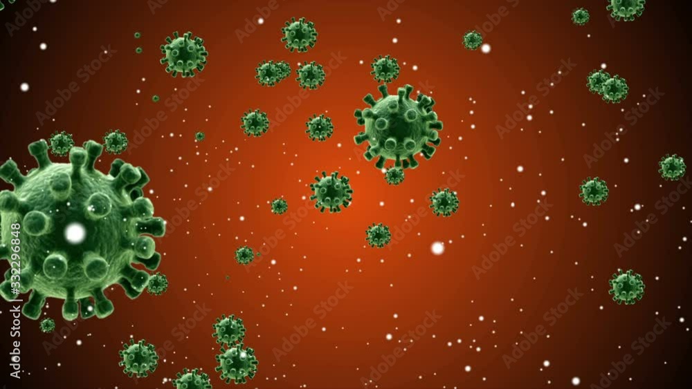 Medical illustration 2d, 3d animation background of cells, bacteria ...