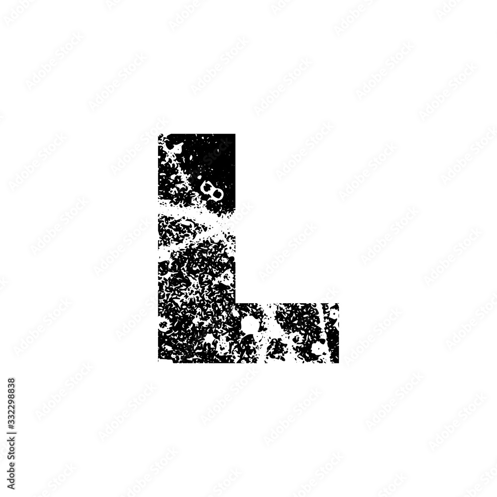Painted letter L. Grunge alphabet font. Abstract handmade sans serif ...