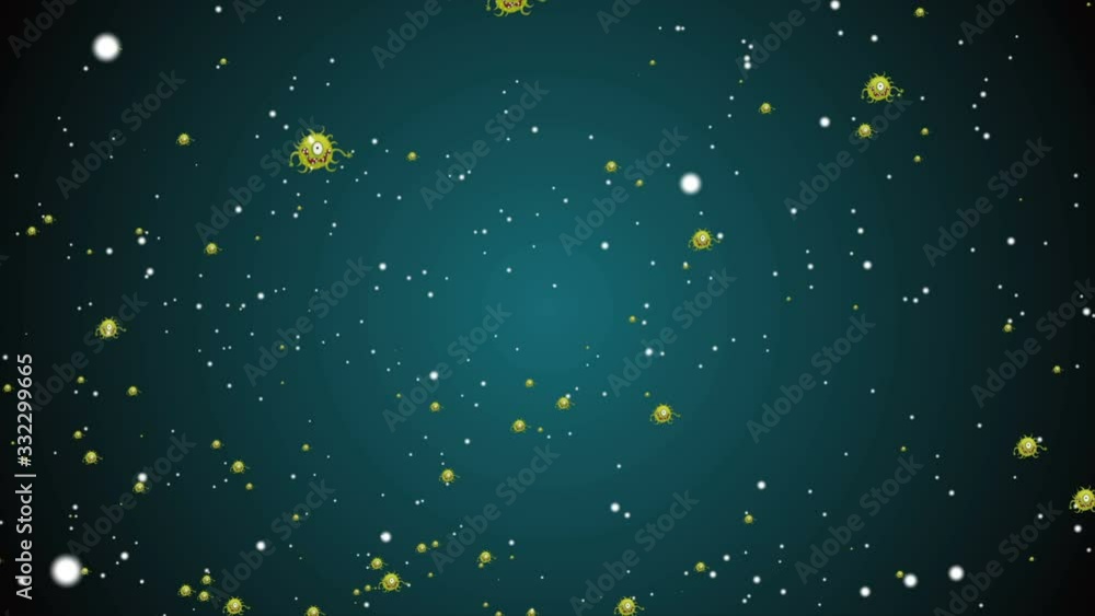 Medical illustration 2d, 3d animation background of cells, bacteria ...