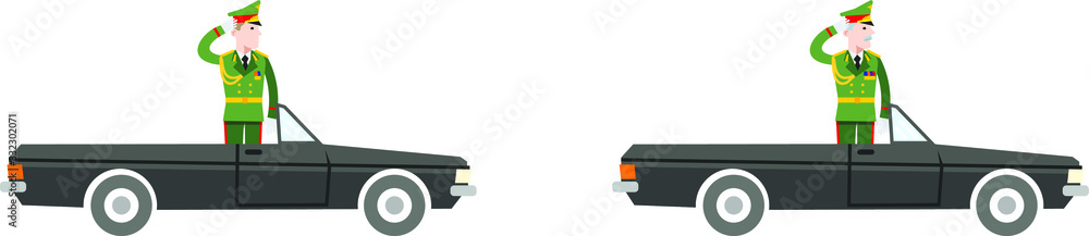 Vecteur Stock A military general in uniform with medals on his chest ...