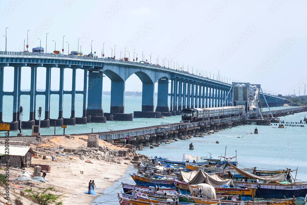 dhanushkodi & pamban bridge Stock Photo | Adobe Stock