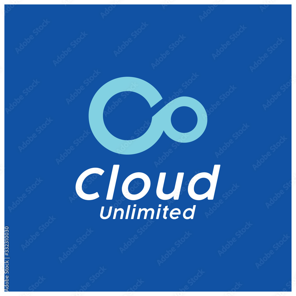 Cloud logo design vector template with Flat Concept style. unlimited ...