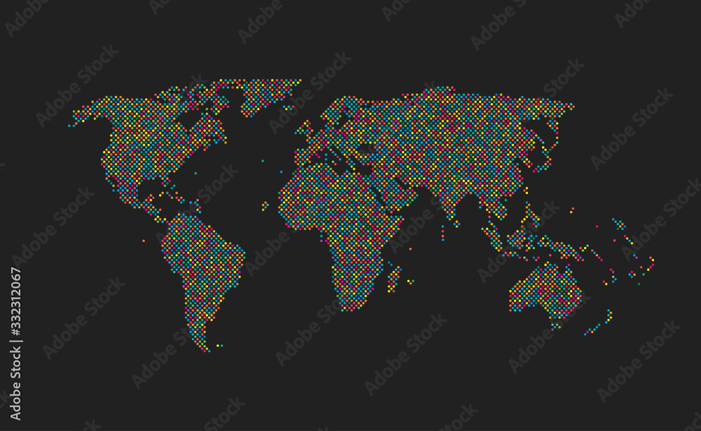 World map vector template, worldwide info graphic Stock Vector | Adobe ...