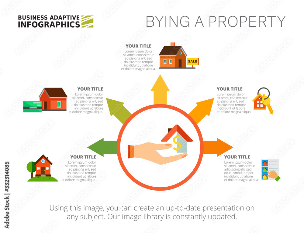 Step diagram chart template. House metaphor, option graph, layout ...