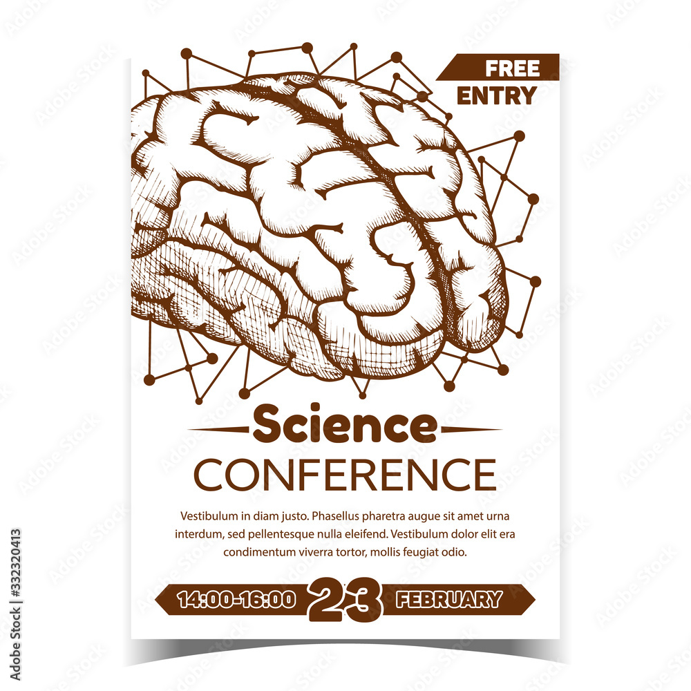 Anatomical Science Conference Promo Poster Vector. Brain Intelligence ...