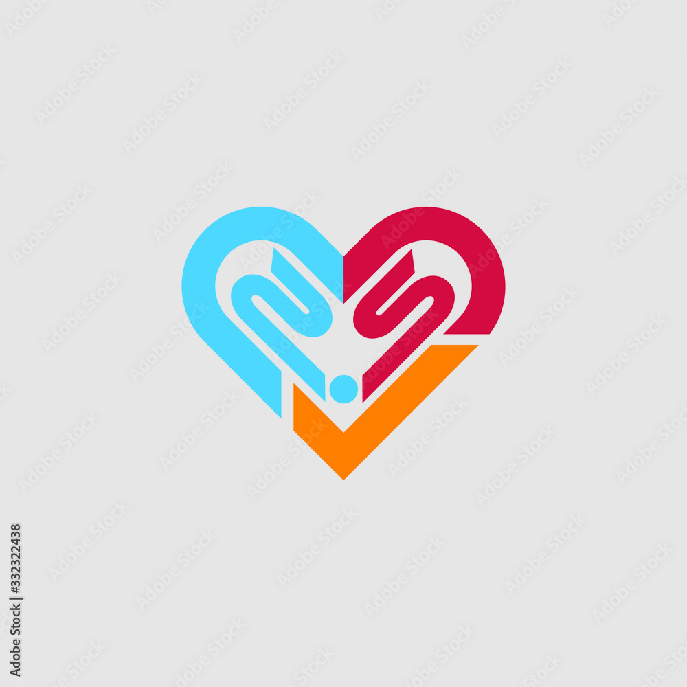 SS LOVE LOGO Stock Vector | Adobe Stock