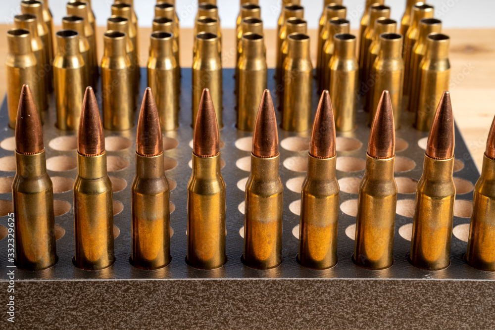 Production of cartridges for a rifle, reload. Empty shells and ...