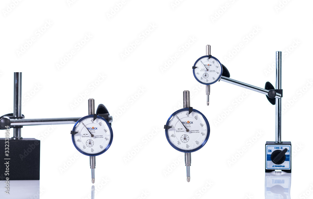 CHONBURI, THAILAND-MARCH 1, 2020 : Dial gauge isolated on white ...
