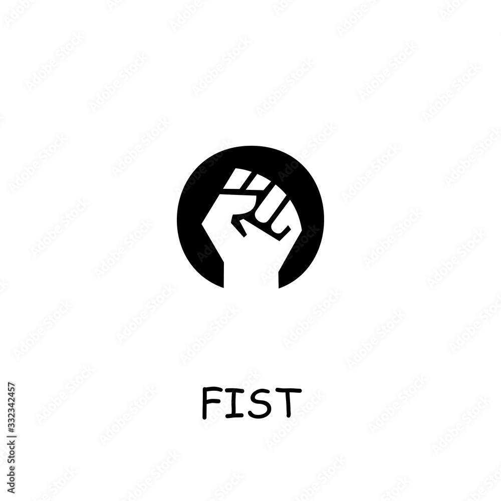 Fist flat vector icon Stock Vector | Adobe Stock