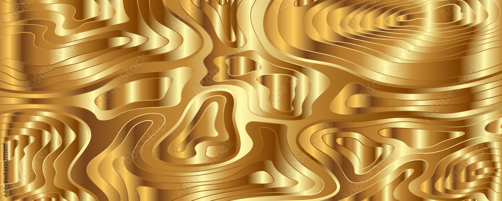 Luxury gold abstract topographic map background with golden lines ...