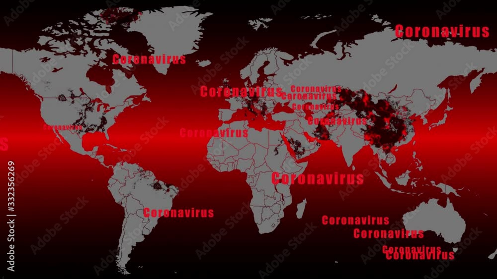 Warning, coronavirus outbreak, world map of the spread of coronavirus ...