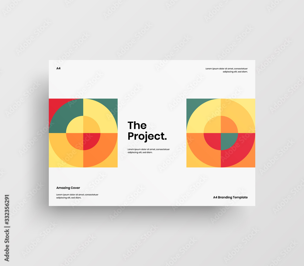 Creative business presentation vector A4 horizontal orientation front ...