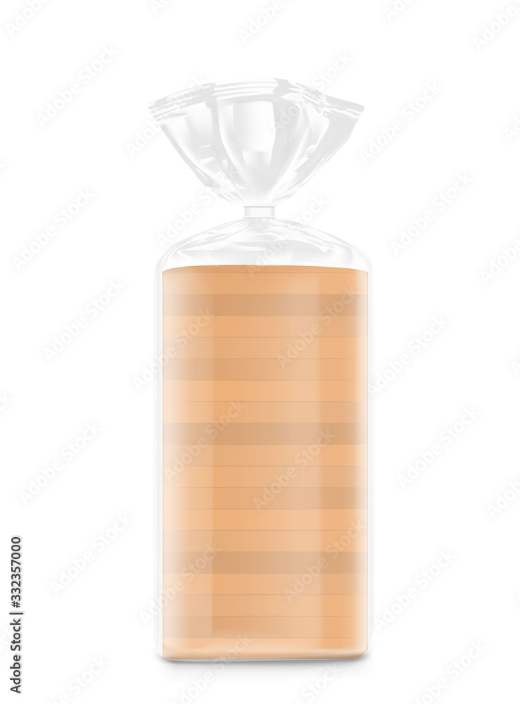 Toast bread packaged with clip. Vector illustration isolated on white ...