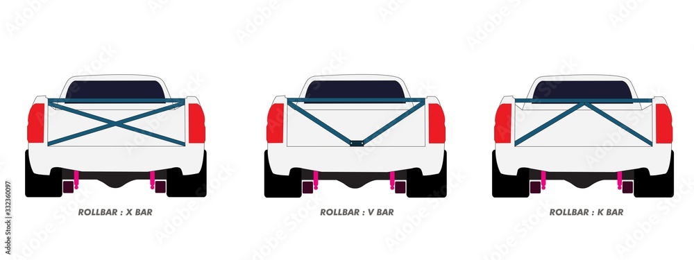 Car's roll bar design. Truck roll bar safety equipment for racing car ...