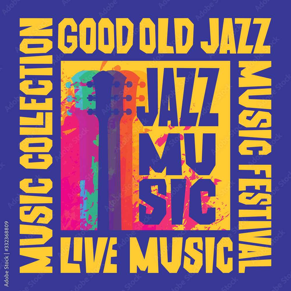 Vector poster for a live jazz music festival or concert with a ...