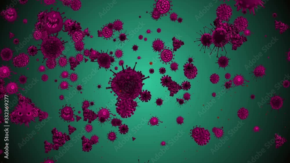 Medical illustration 2d, 3d animation background of cells, bacteria ...