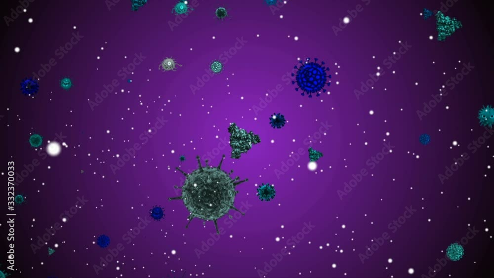 Medical illustration 2d, 3d animation background of cells, bacteria ...