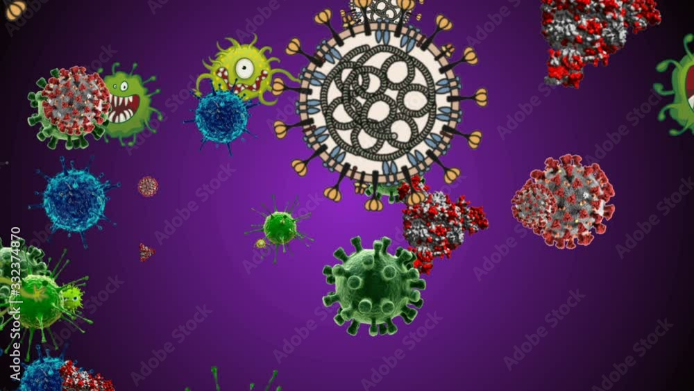Video „Medical illustration 2d, 3d animation background of cells ...