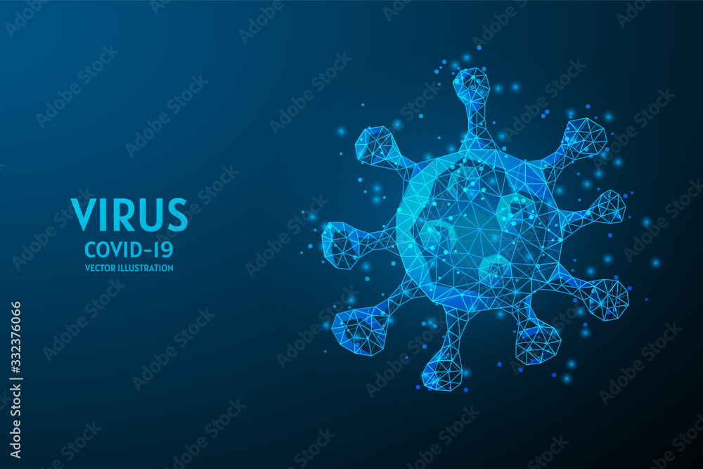 Close-up viral infection under the microscope. Virus research concept ...