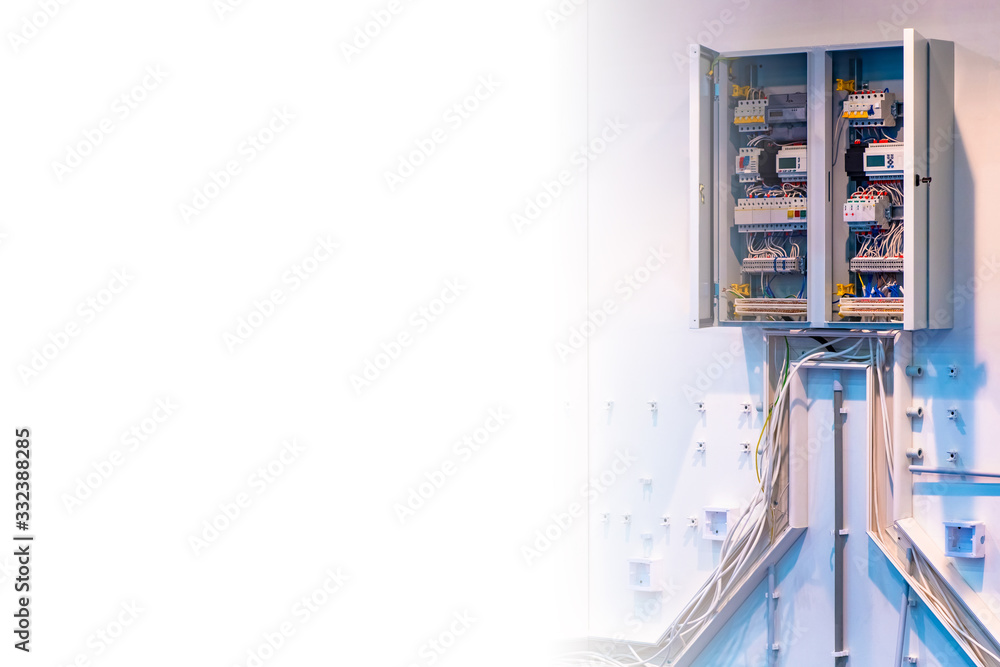 Electrical cabinet in the staf room. Electrical cabinet in the utility ...