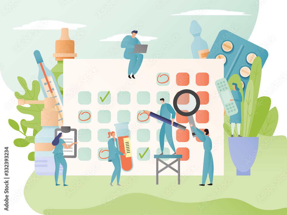 Timetable schedule for medicine intake, healthcare prescription concept ...