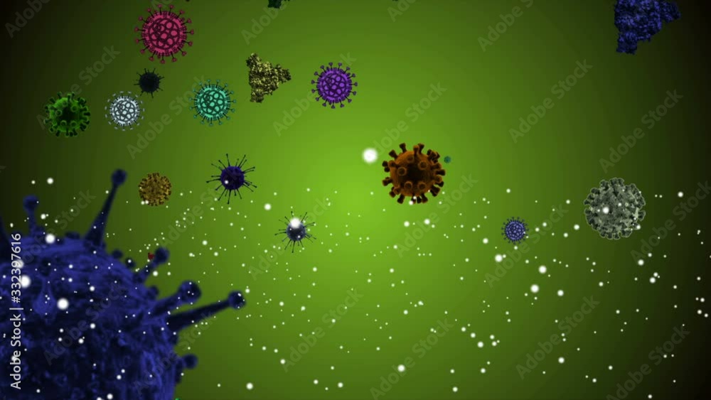 Medical illustration 2d, 3d animation background of cells, bacteria ...