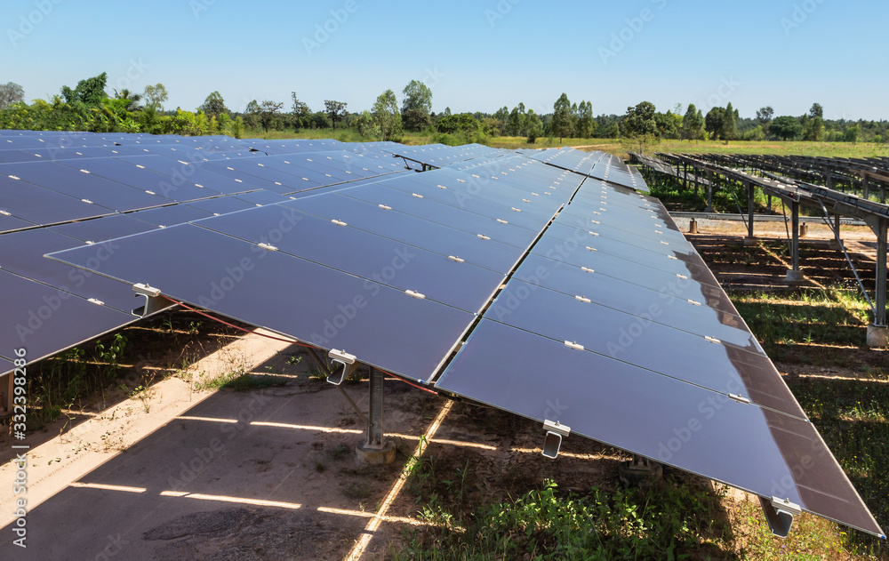 array of thin film solar cells or amorphous silicon solar cells or ...