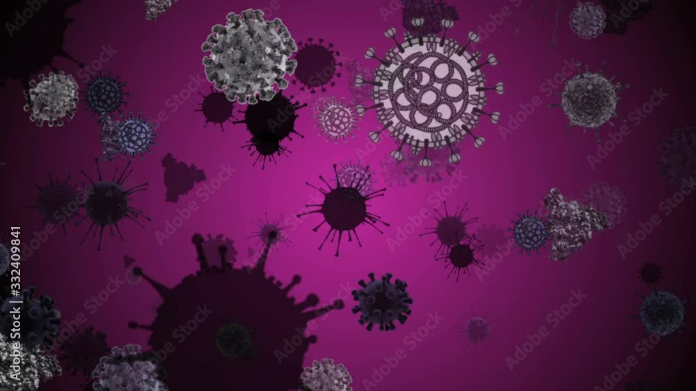 Medical illustration 2d, 3d animation background of cells, bacteria ...