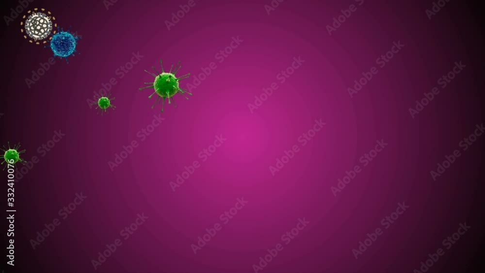 Medical illustration 2d, 3d animation background of cells, bacteria ...