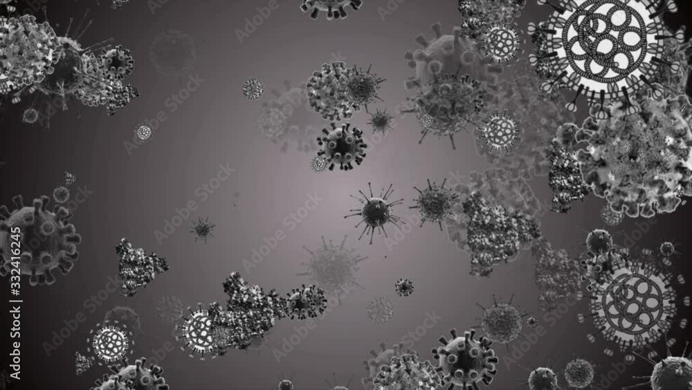Medical illustration 2d, 3d animation background of cells, bacteria ...