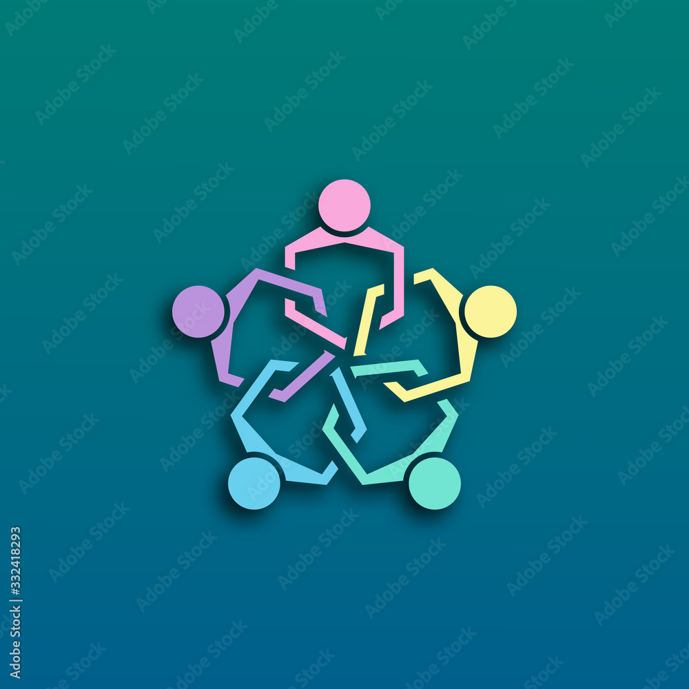 People embrace each other or work together Stock Vector | Adobe Stock